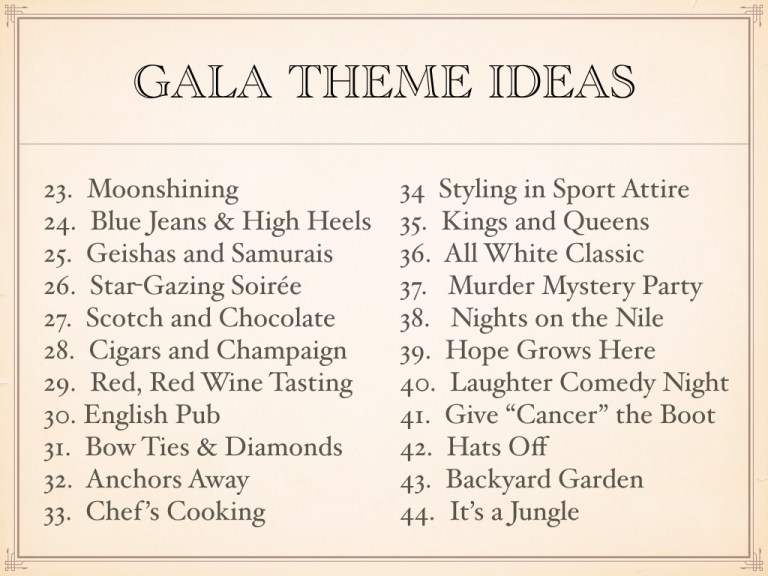 Fundraising Event Gala Themes and Live Auction Ideas, Raffles – Impact ...